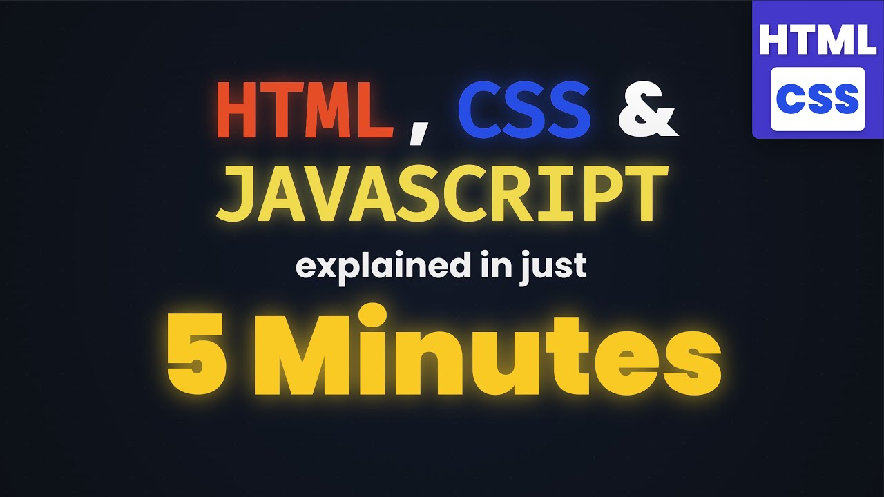 HTML, CSS & JavaScript in 5 Minutes 🚀 | Episode 1 - YouTube