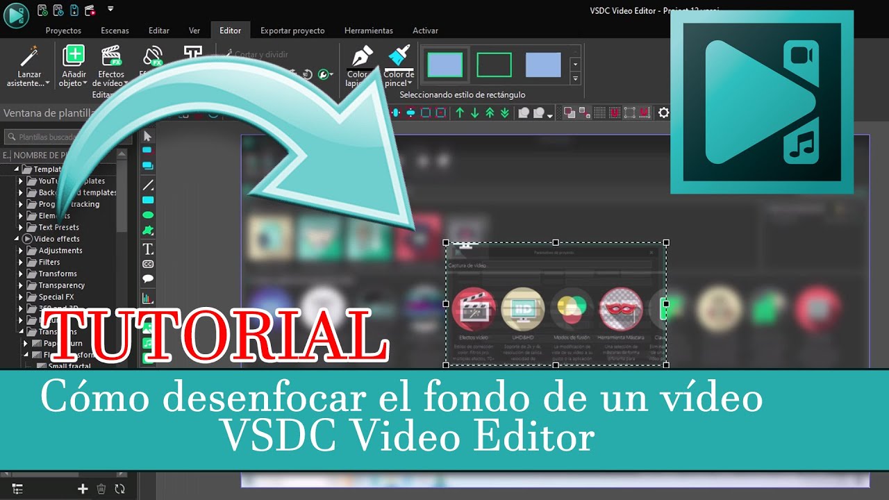Como desenfocar el fondo de un vídeo VSDC video editor - TUTORIAL FÁCIL - YouTube