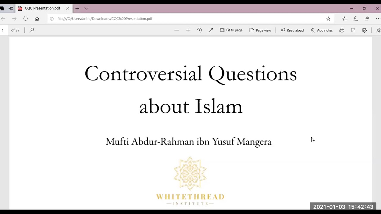 Controversial Questions about Islam - YouTube