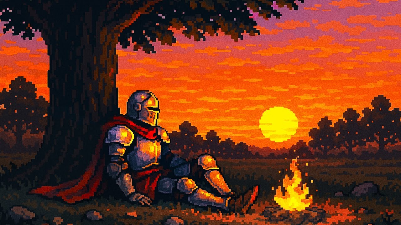 Pixel Knight's Campfire | 1 Hour of Medieval LoFi to Sleep & Study 🌄🔥 ...