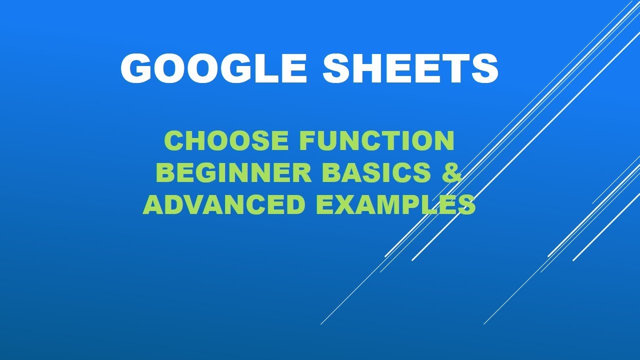 Boost your spreadsheet game: CHOOSE function basics and beyond! - YouTube Boost your spreadsheet game: CHOOSE function basics and beyond! - YouTube