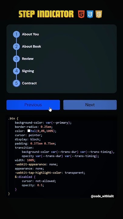 Step Indicator Using Js Css And Html🧑💻 Coding Programming Htmlcssjs