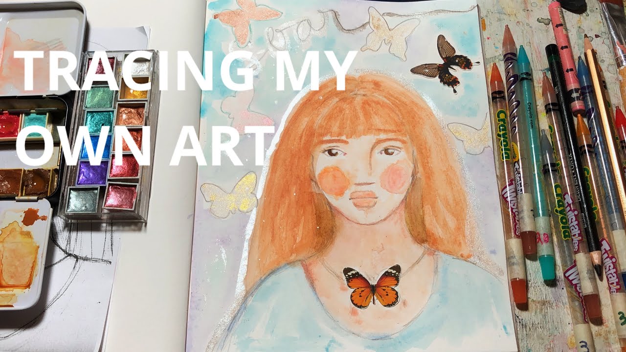 Tracing My Art to Make Mixed Media Collage | Art Journal Process - YouTube