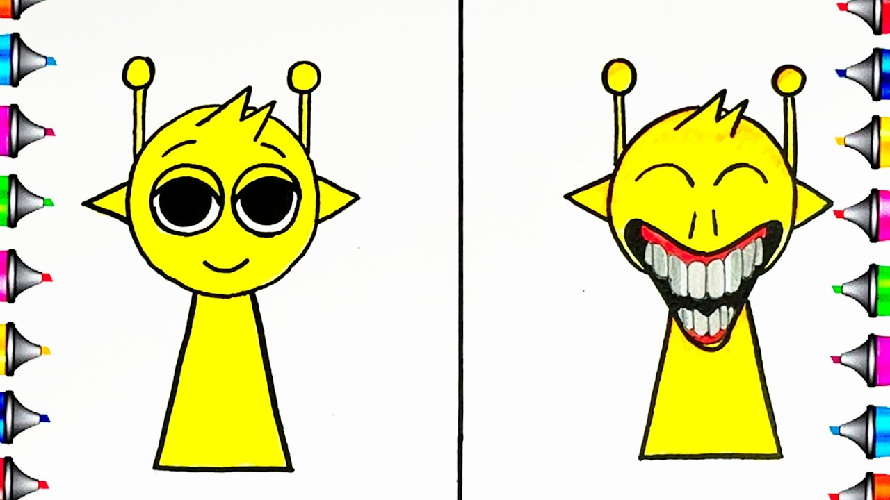 Sprunki Simon Normal vs Terror Páginas para colorear - YouTube