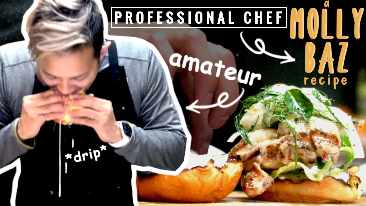 JUICIEST DRIPPING CHICKEN SANDWICH // a Molly Baz Recipe // amateur vs ...