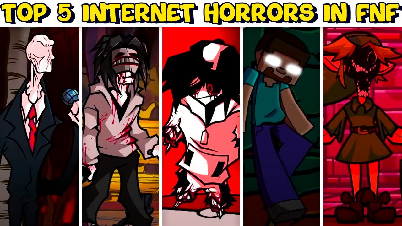 Top 5 Internet Horrors in FNF - Friday Night Funkin' VS Creepypasta ...