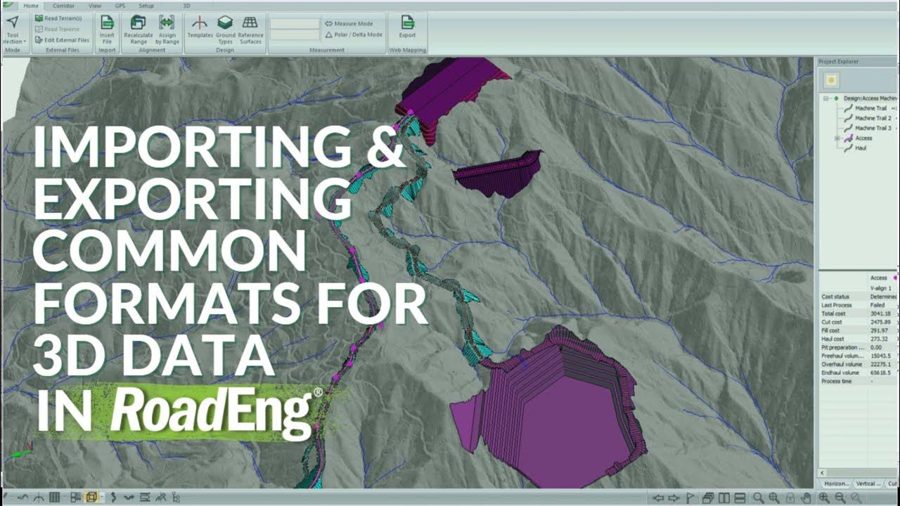 Importing and Exporting Formats for Data in RoadEng - YouTube