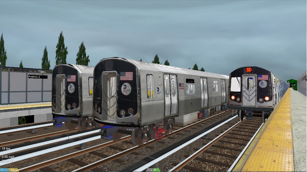 OpenBVE: R160 Siemens Q and R179 TFO Test Trains Arriving Into Avenue J ...