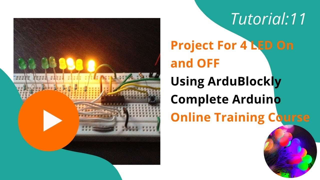 Tutorial 11: Project For 4 LED On and OFF #programming #arduino - YouTube