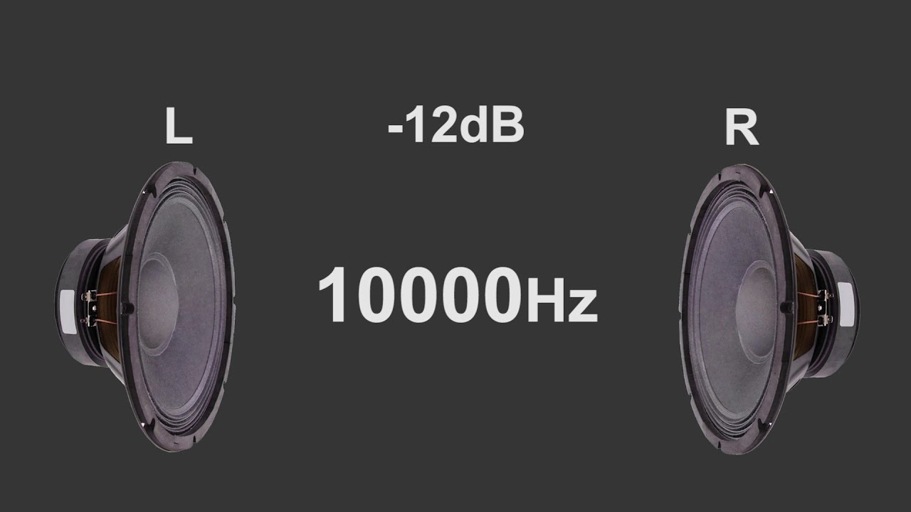 10000Hz Stereo sound volume test from -30dB to -3dB - YouTube