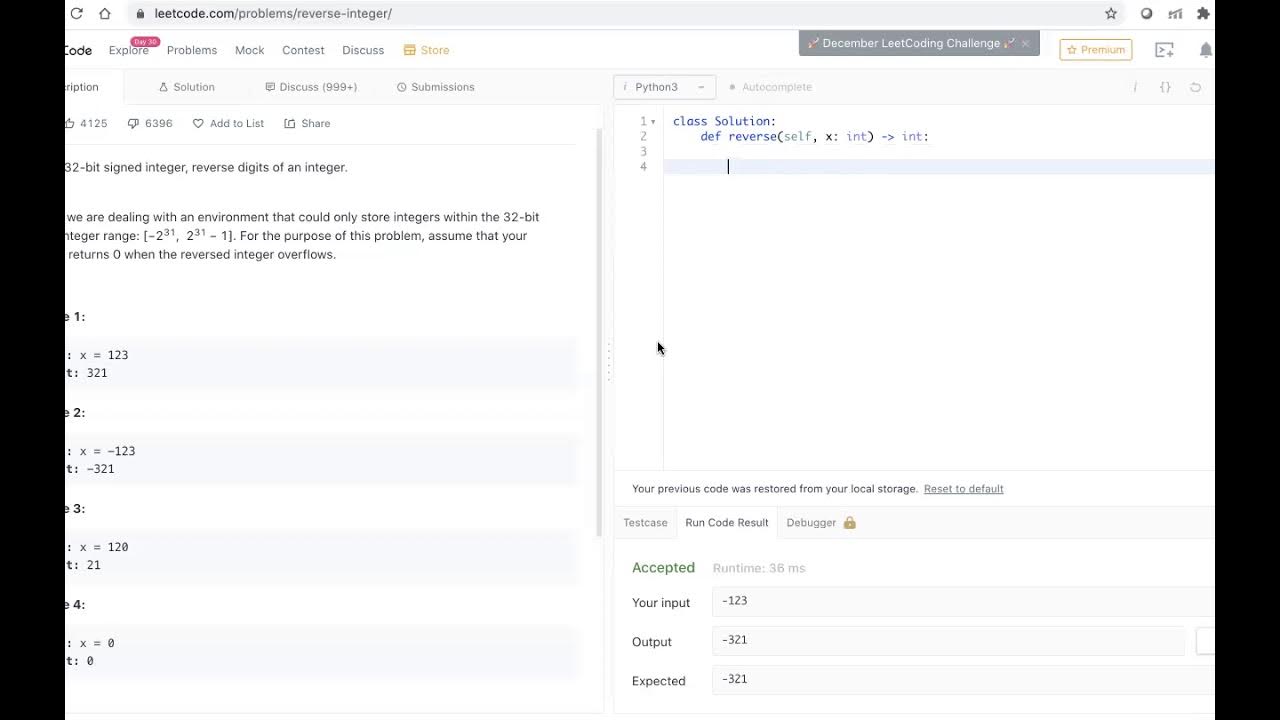 Reverse Integer | Leet Code | Python Solution - YouTube