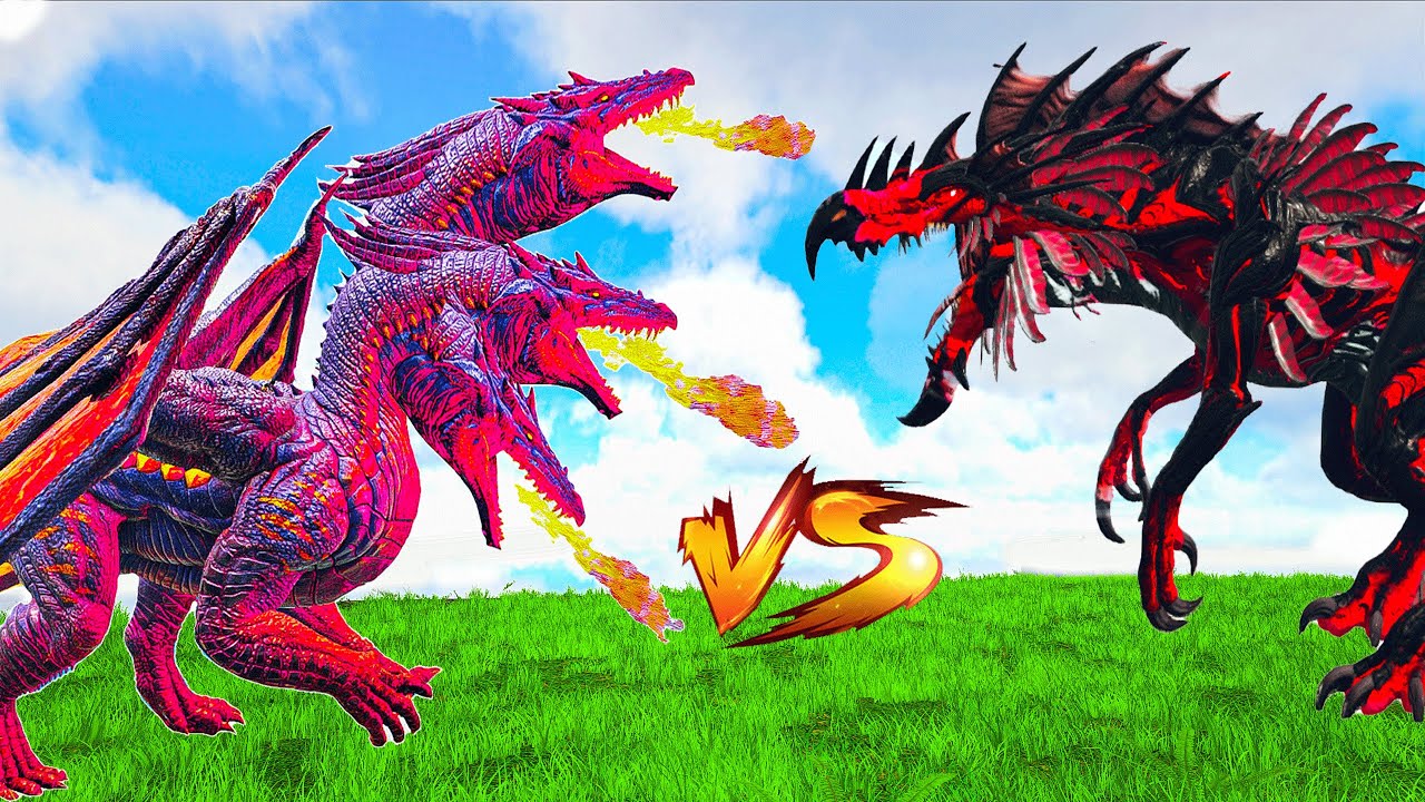 Dinosaurs T rex Invaded Vs Lava Dragon - Ark Dinosaurs Park - YouTube