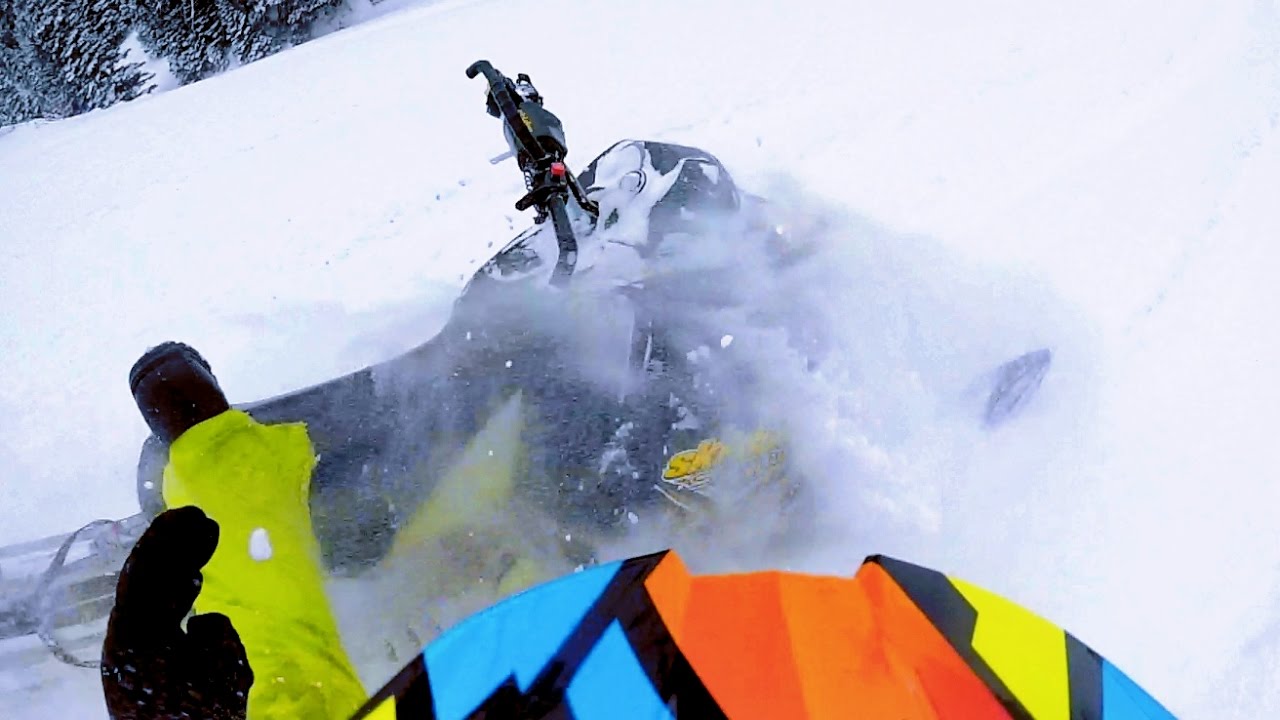 Snowmobile Jump FAIL! GoPro Gets Knocked off Head In the Backcounty ...