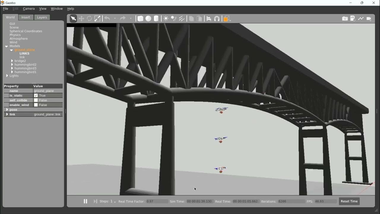 UAV Formation for Bridge Inspection on Gazebo simulator - YouTube