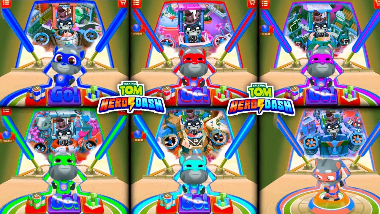 TALKING TOM HERO DASH - COMPLETE BOSSES CAGES TRAPS VS SUPER HERO TOM ...