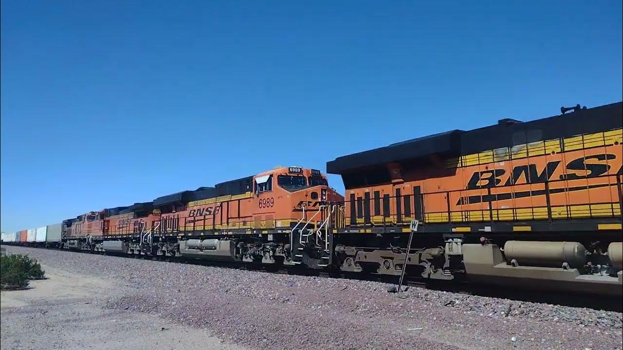 EB BNSF Domestic Intermodal/Port Stack Train In Daggett Ca! #bigbossrailfanner - YouTube