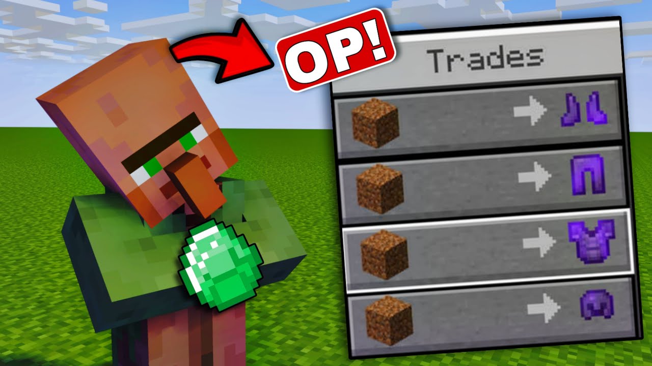 Minecraft, But Villagers Trade OVERPOWERED Items! - YouTube
