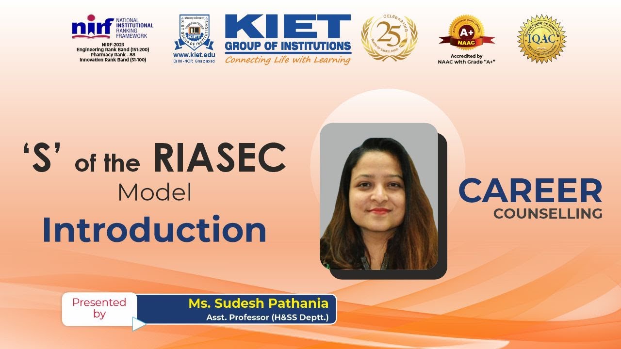 RIASEC | Introduction | Ms. Sudesh Pathania (H&SS) | KIET Group of ...