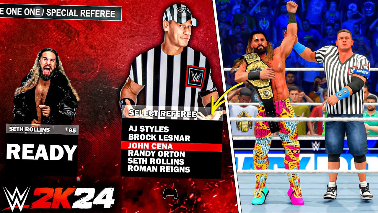 WWE 2K24: Special Guest Referee Match - Gameplay Notion! - YouTube