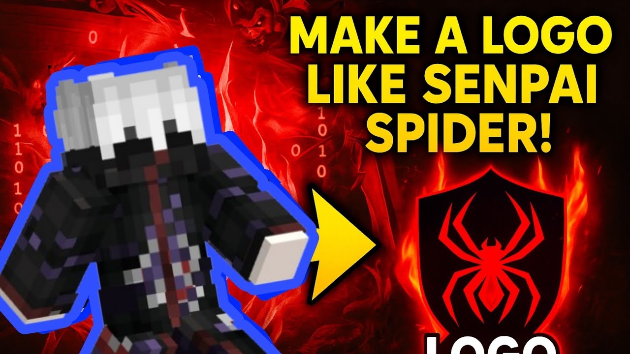 How to Make a Logo Like Senpai Spider in Minecraft! 🔥 (Easy Mobile ...