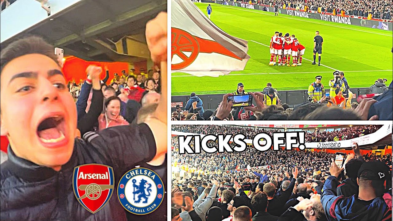 KICKS OFF BETWEEN FANS as ARSENAL SMASH CHELSEA! - YouTube