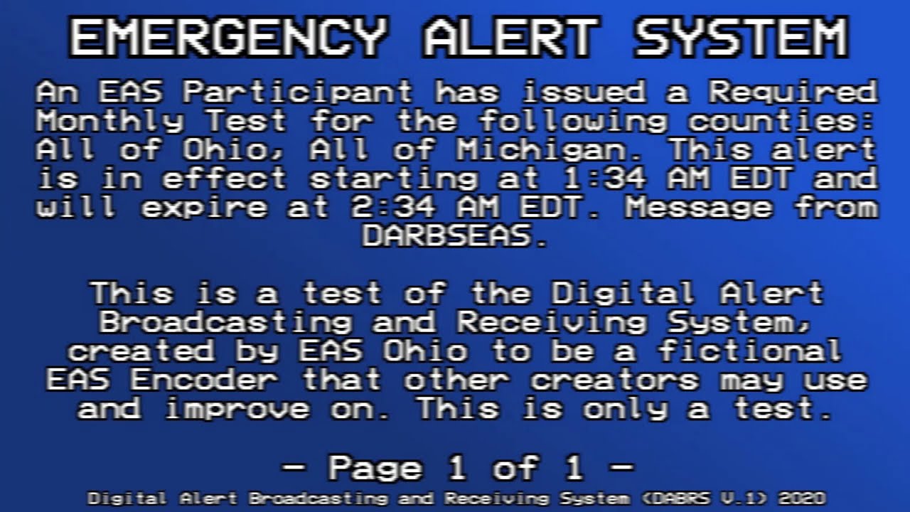 Digital Alert Broadcasting and Receiving System (TEST) - YouTube