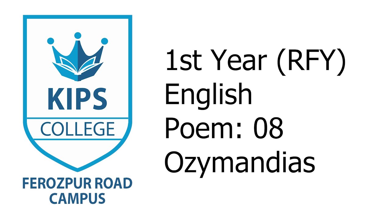 Ozymandias Percy Bysshe Shelley | 1st Year English Poem 8... - YouTube
