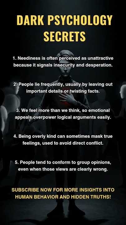 Dark Psychology Secrets Revealed: Master the Mind & Human Behavior #shorts - YouTube