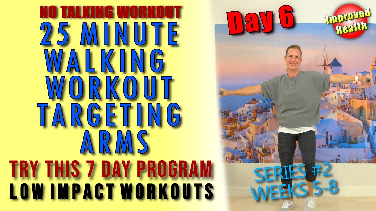 25 Min Walk at Home Workout | Walking workout using light weights to ...