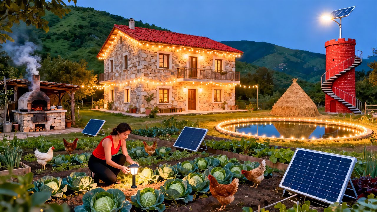TIMELAPSE -- DIY Solar Lighting System Installation for Farm ...