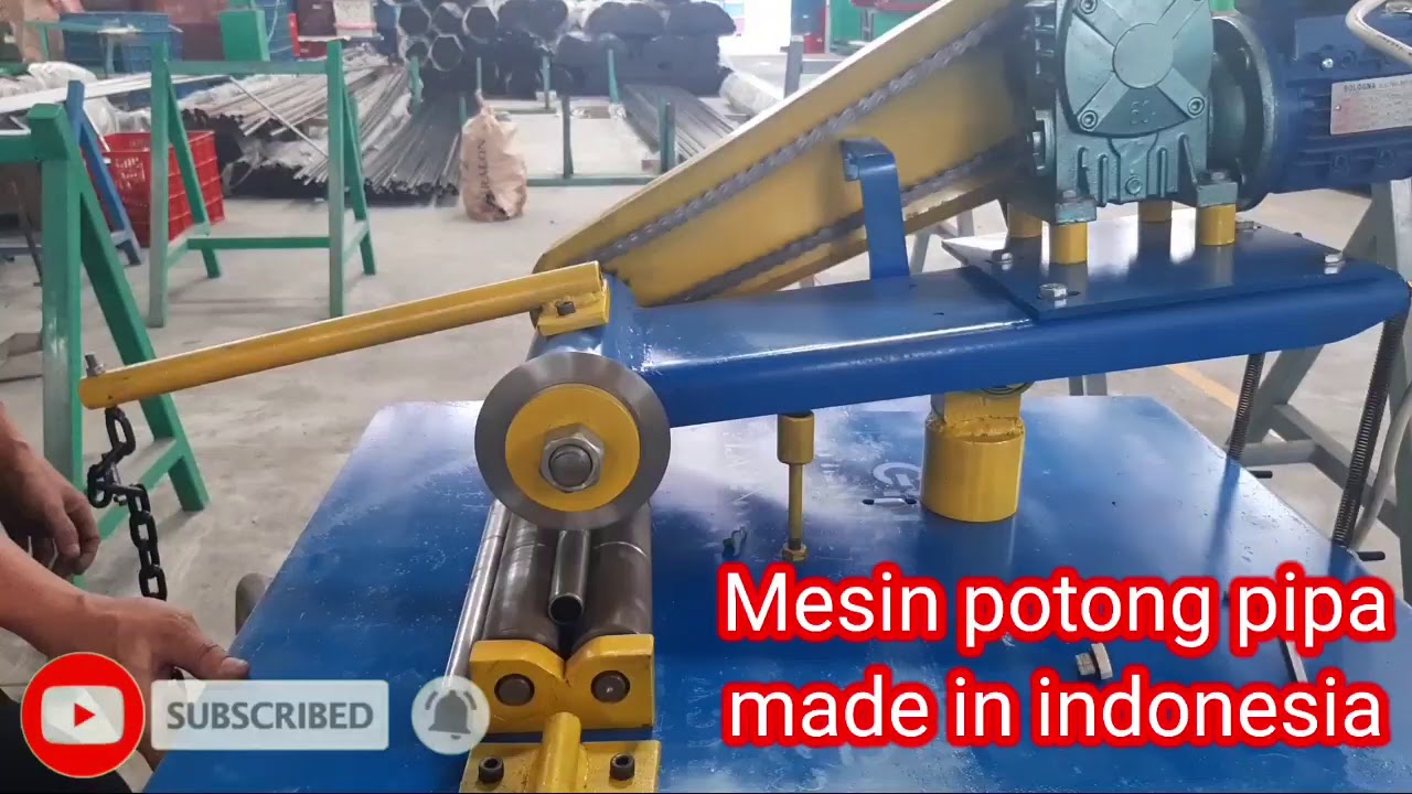 Mesin potong pipa#made in indonesia - YouTube