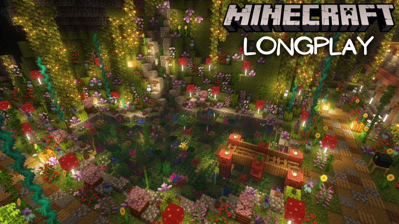 Building A Lush Cave Sanctuary - Minecraft Relaxing Hardcore Longplay ...