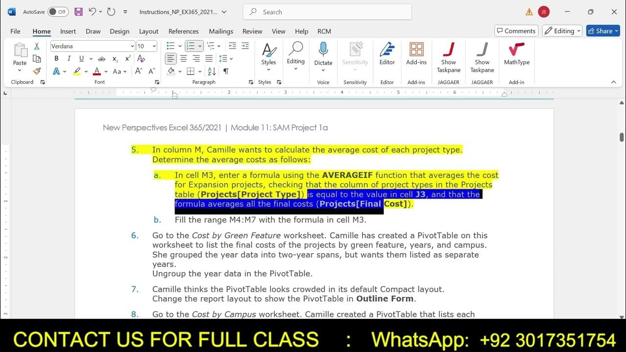 New Perspectives Excel 365/2021 | Module 11: SAM Project 1a ...
