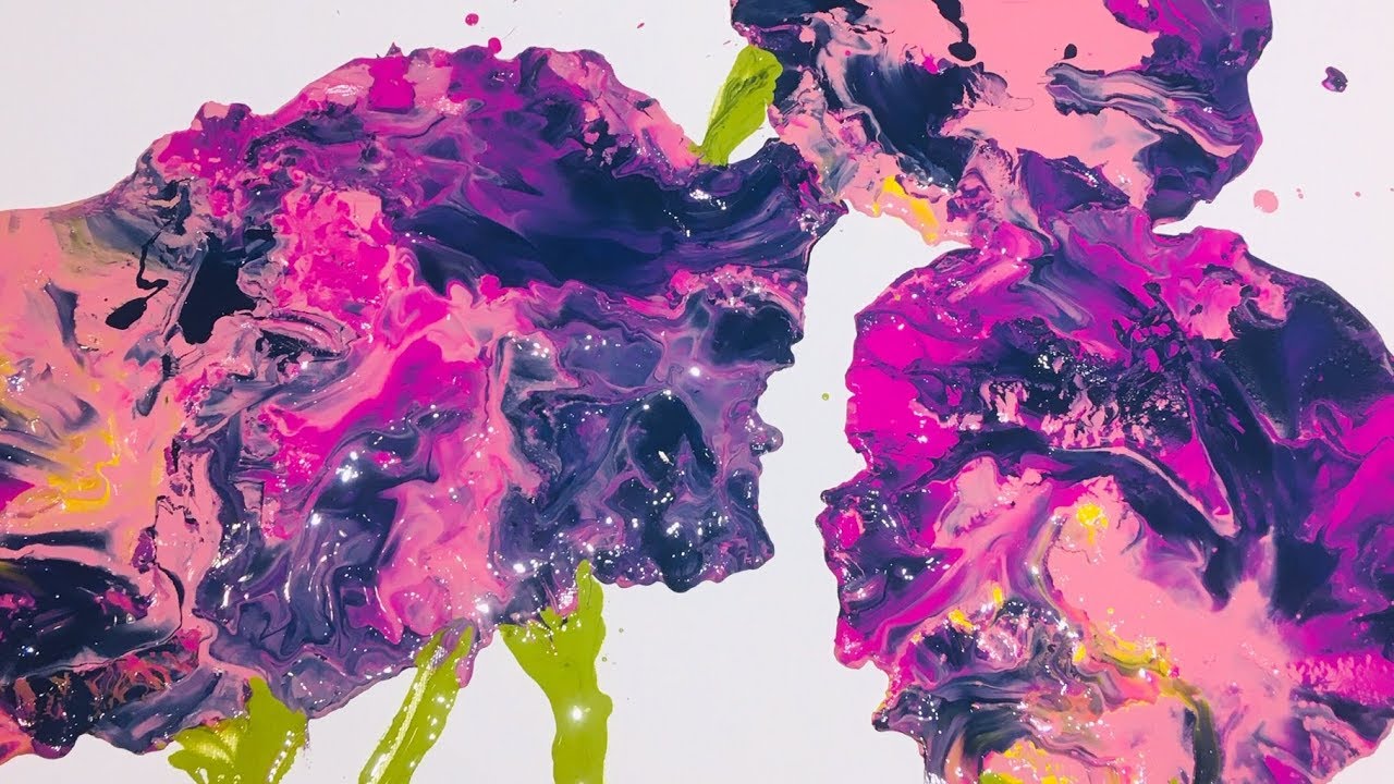 Pour Painting Flower Technique Fluid Acrylic Painting Flowers Pour ...