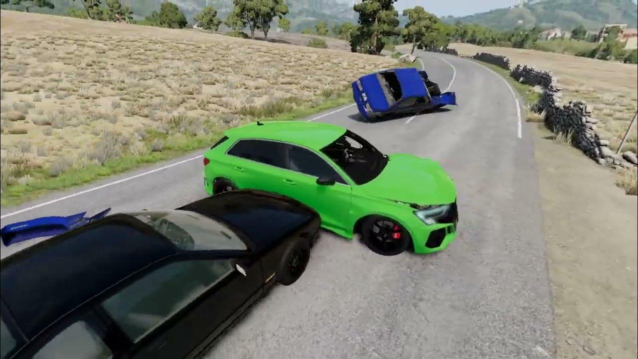 BeamNG Drive - Realistic Rollover Crashes 💥 Part 1 | ChaosInGames - YouTube