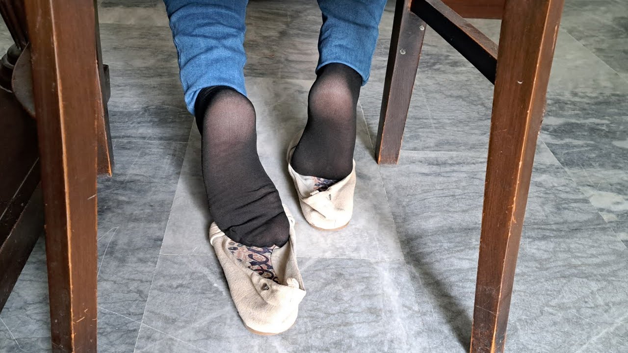 Flats Shoeplay In Black Nylon Socks Youtube