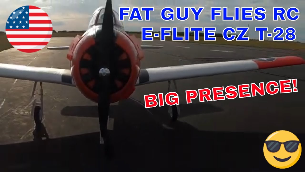 E-FLITE CZ T-28 ANOTHER GREAT FLIGHT! by Fat Guy Flies RC - YouTube