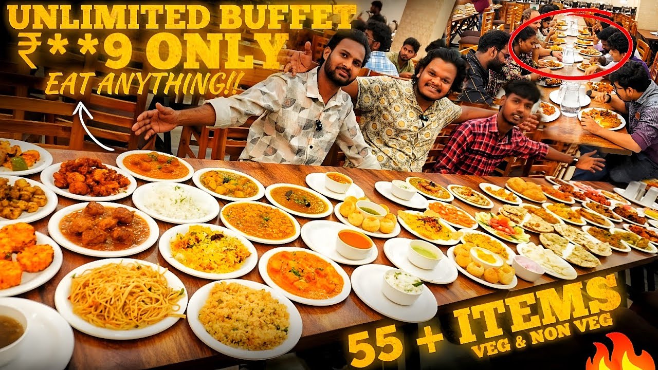 Unlimited Food Buffet With 55+ Items Only ₹**9 | Cheapest Unlimited ...