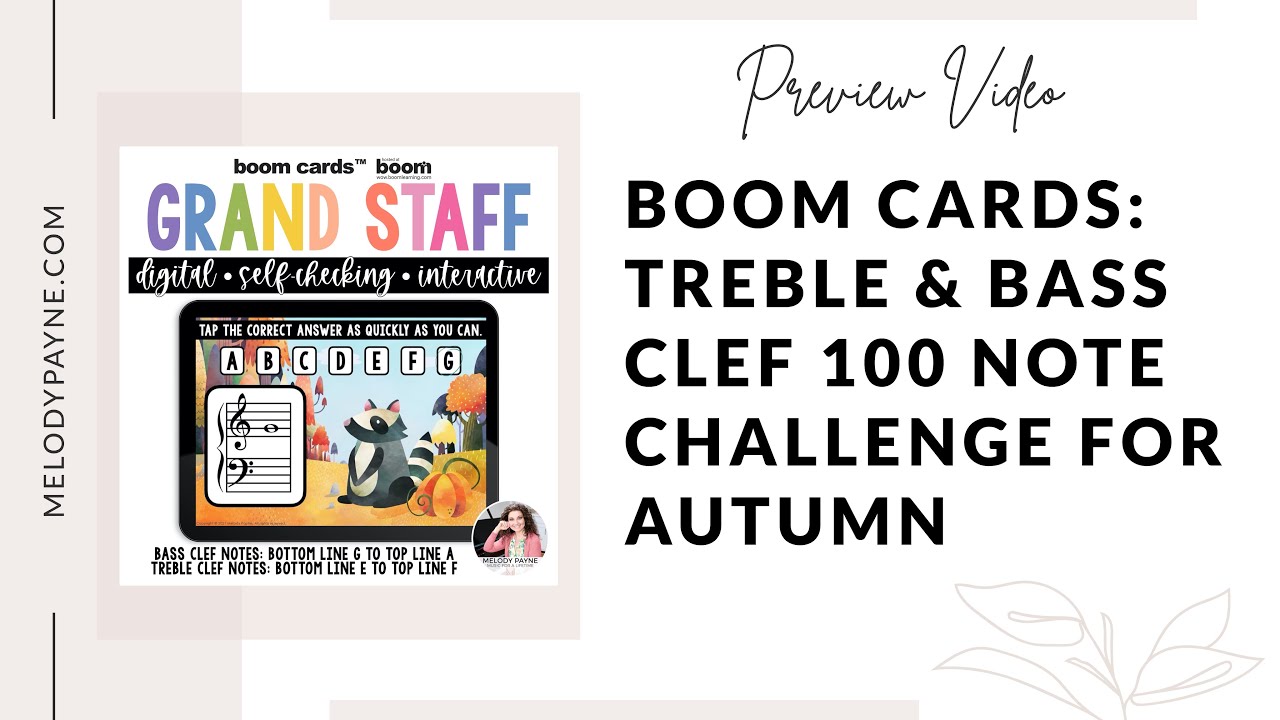 Treble And Bass Clef Boom Cards™: 100 Note Challenge For Autumn - YouTube
