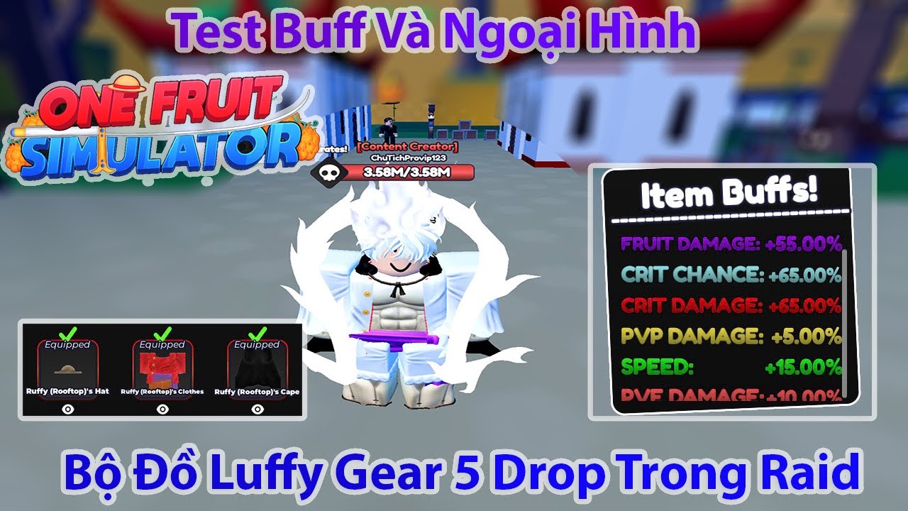 One Fruit - Test Buff Và Ngoại Hình Bộ Đồ Luffy Gear 5 Drop Trong Raid ...