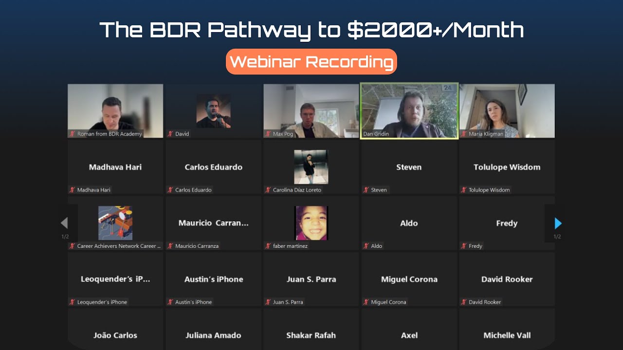 BDR Academy Webinar: Transform Your Future: The BDR Pathway to $2000 ...