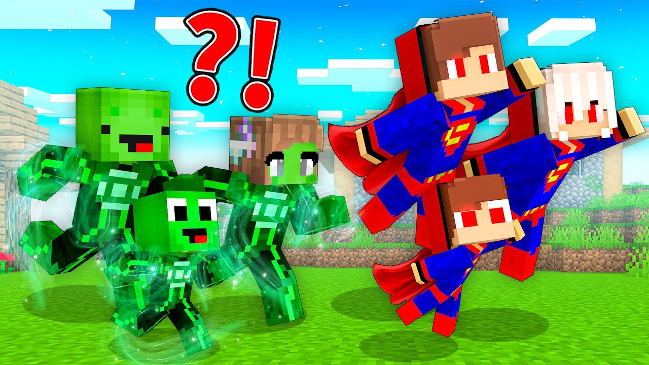 Mikey's Green Lantern Family vs JJ's Superman Family Survival Battle in Minecraft - Maizen - YouTube