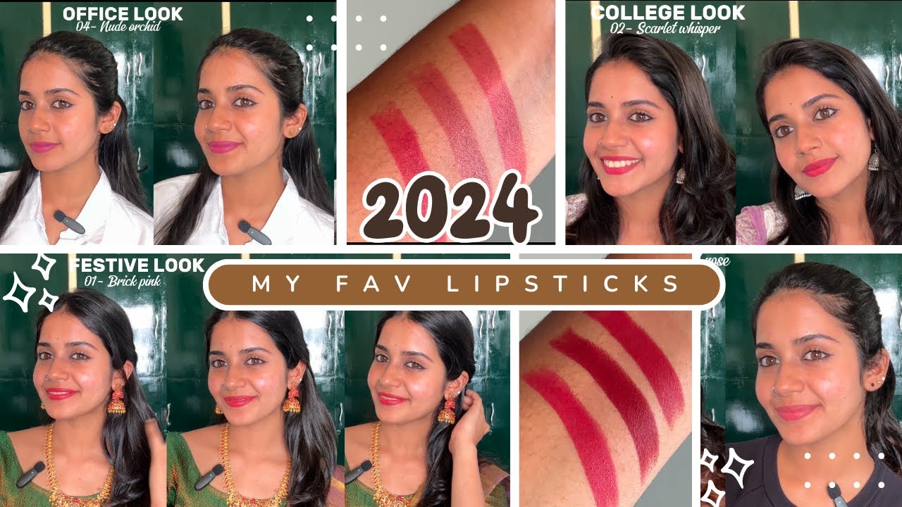 Favourite Lipsticks of 2024 ️😚💋 | Staze 3 in 1 Love Triangle Lipstick ...