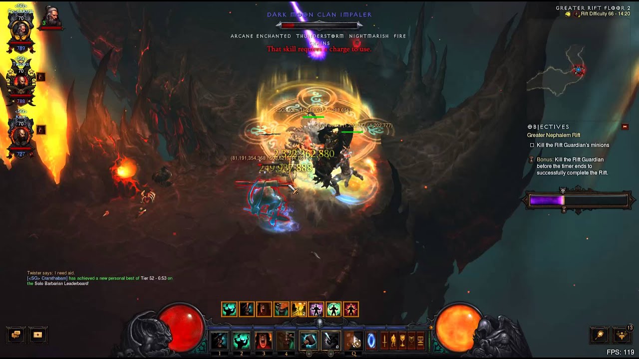 Diablo III HC S4 3 player Grift 66 Barbarian in 14m41s EU Rank 473 ...