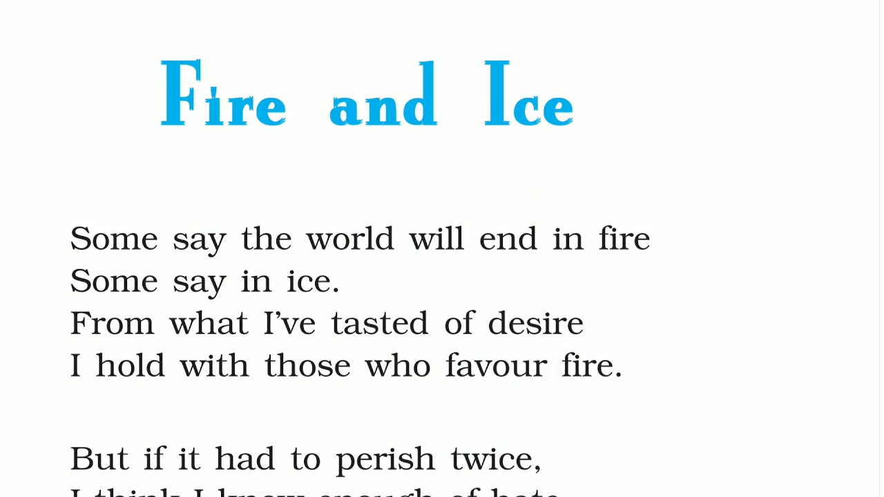 Fire and Ice by Robert Frost - YouTube