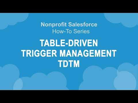 Nonprofit Salesforce How-To-Series: NPSP Table-Driven Trigger Management ( TDTM ) - YouTube