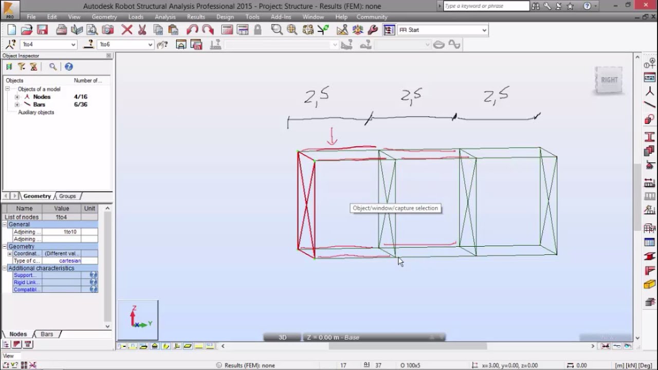 Exercise 7 - Part 1 - 3D Steel Frame with Masses (Robot Structural ...