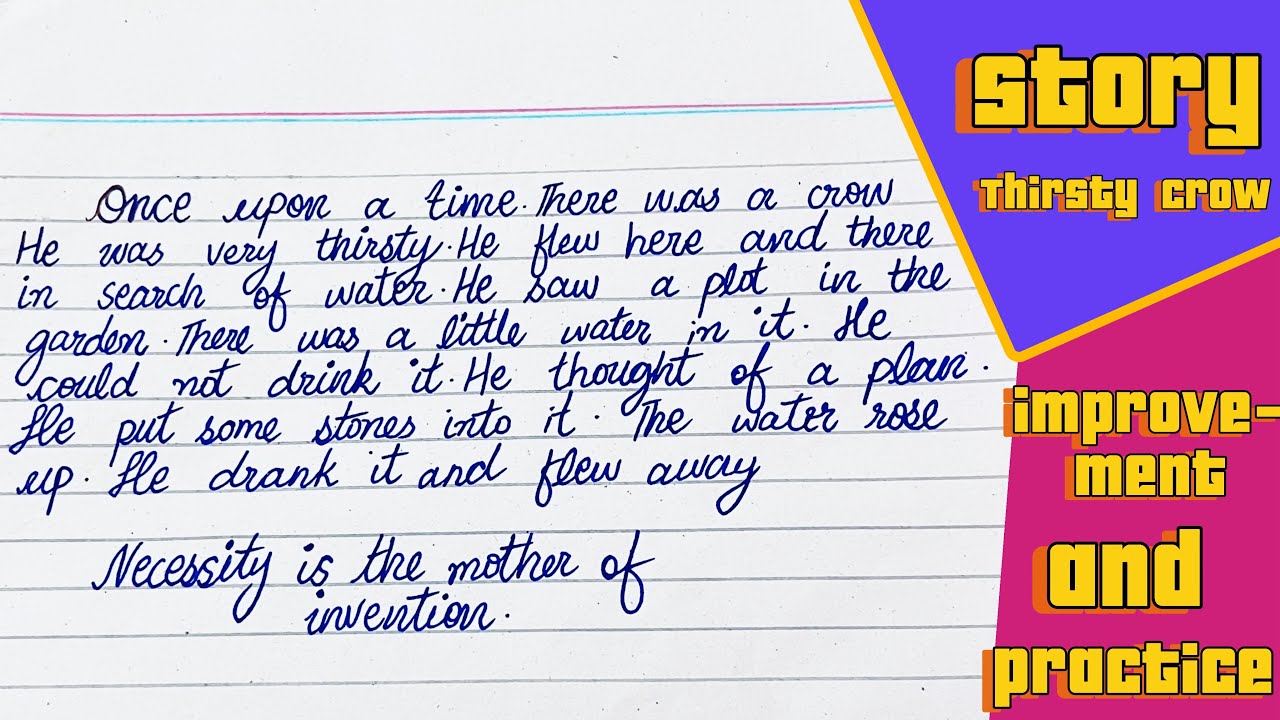 story thirsty crow |practice tips and improvement of handwriting ...