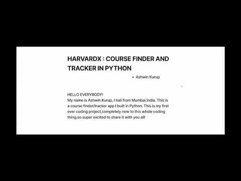 CS50P-FINAL PROJECT-HARVARDX: COURSE FINDER AND TRACKER - YouTube