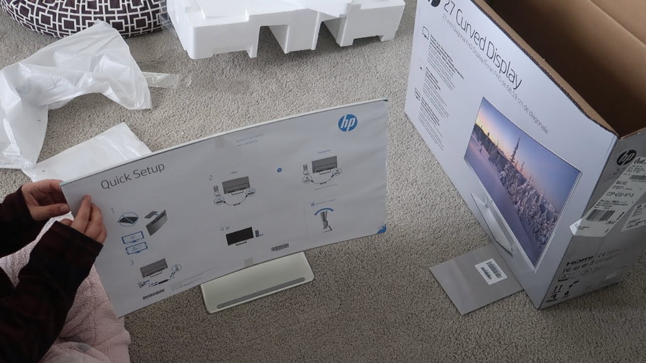 Unboxing and Assembling HP 27 Inch Curved Monitor | Best Monitor For ...
